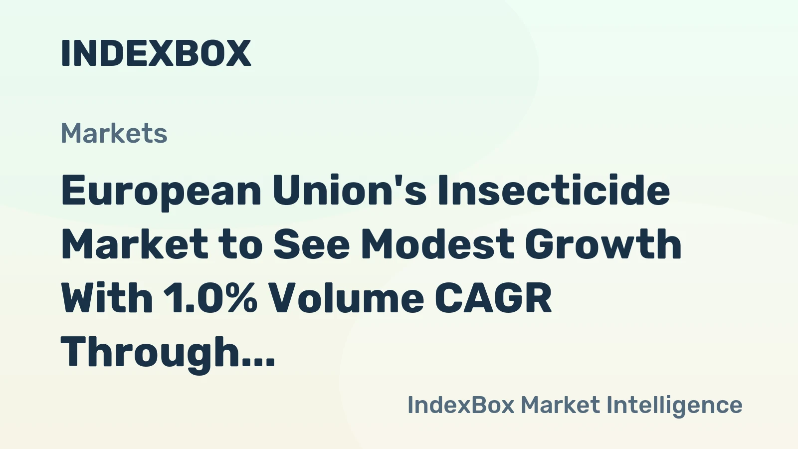 European Union's Insecticide Market to See Modest Growth With 1.0% Volume CAGR Through 2035