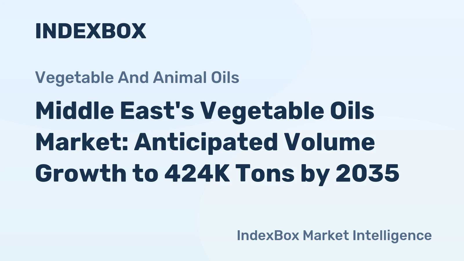 Middle East's Vegetable Oils Market: Anticipated Volume Growth to 424K Tons by 2035