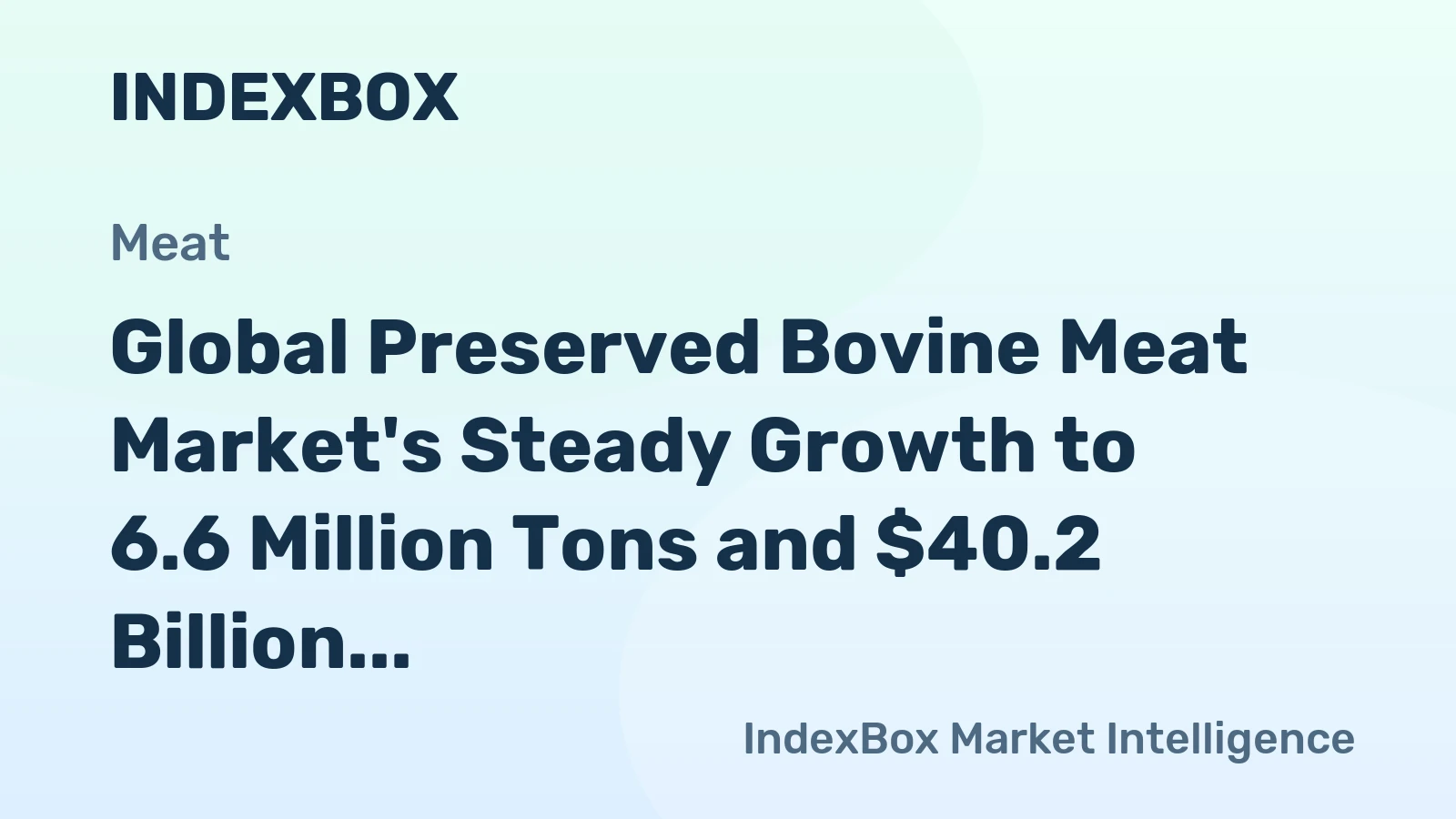 Global Preserved Bovine Meat Market's Steady Growth to 6.6 Million Tons and $40.2 Billion by 2035