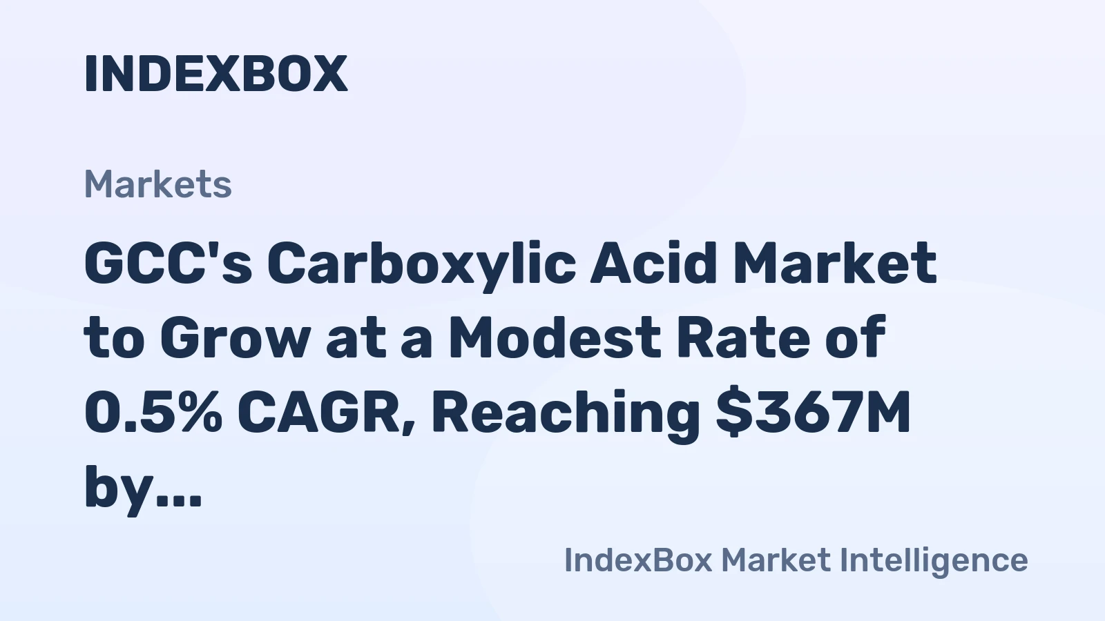 GCC's Carboxylic Acid Market to Grow at a Modest Rate of 0.5% CAGR, Reaching $367M by 2035