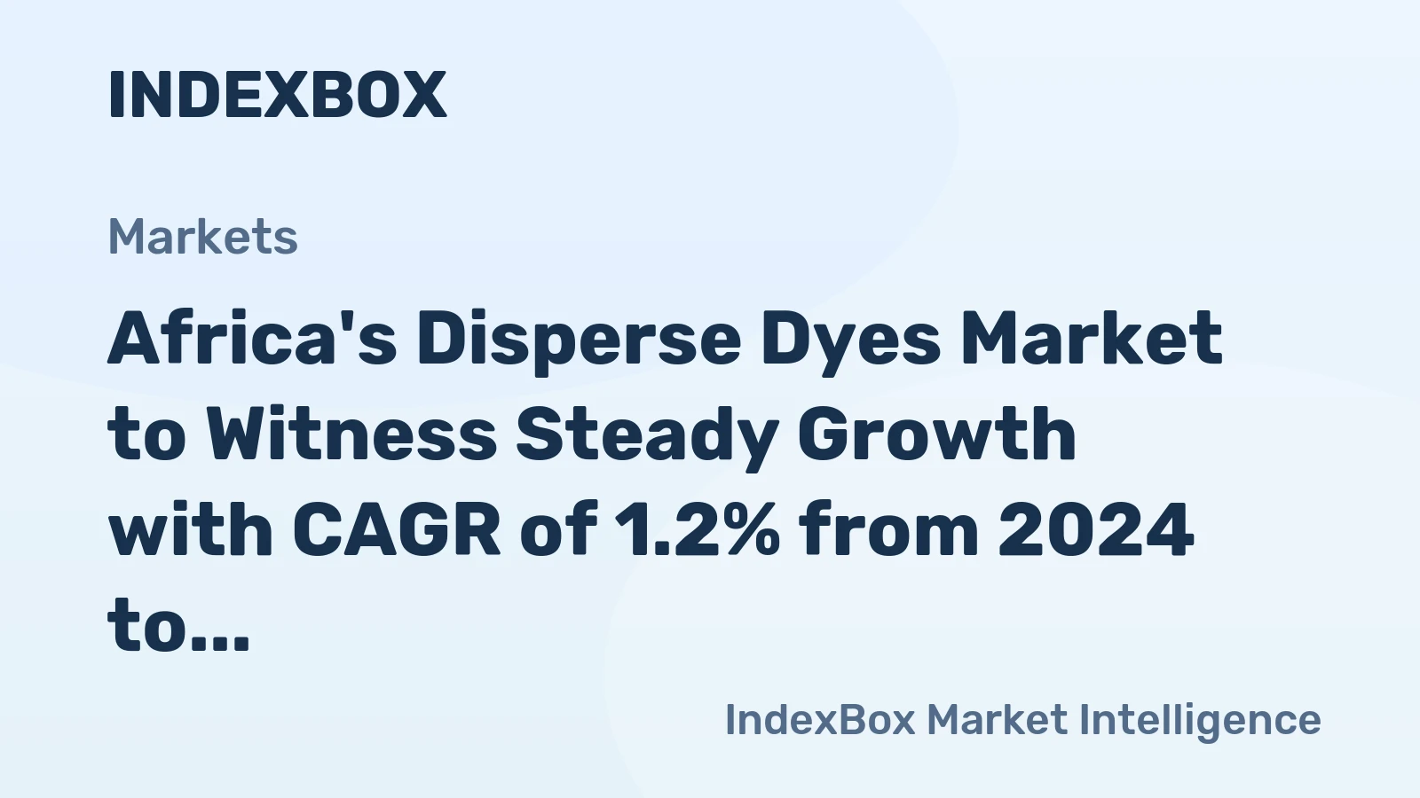 Africa's Disperse Dyes Market to Witness Steady Growth with CAGR of 1.2% from 2024 to 2035
