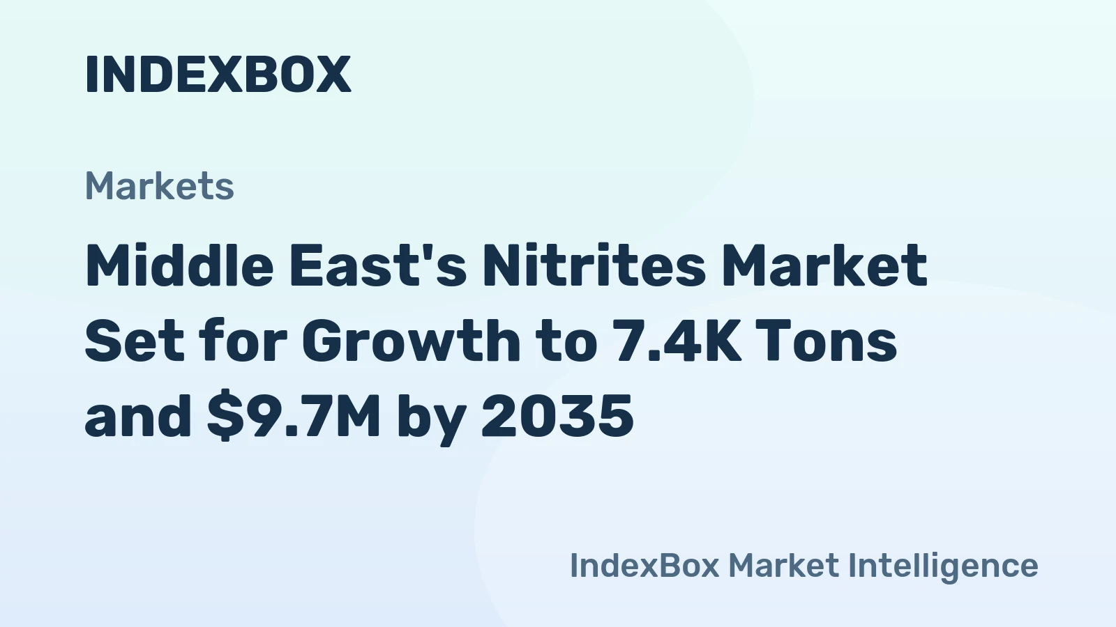 Middle East's Nitrites Market Set for Growth to 7.4K Tons and $9.7M by 2035