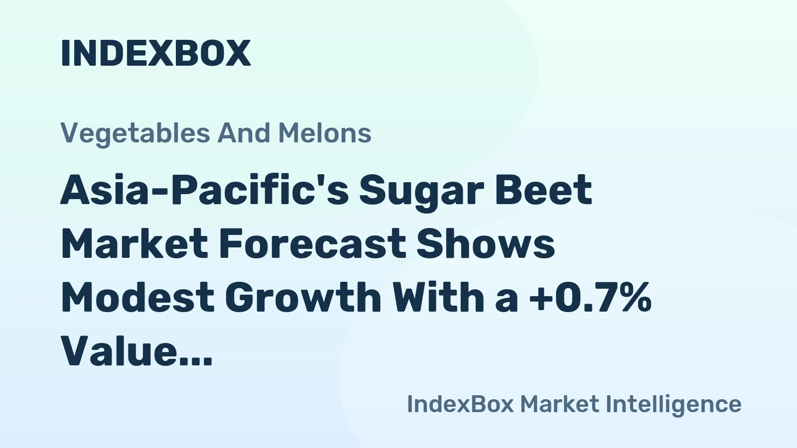 Asia-Pacific's Sugar Beet Market Forecast Shows Modest Growth With a +0.7% Value CAGR
