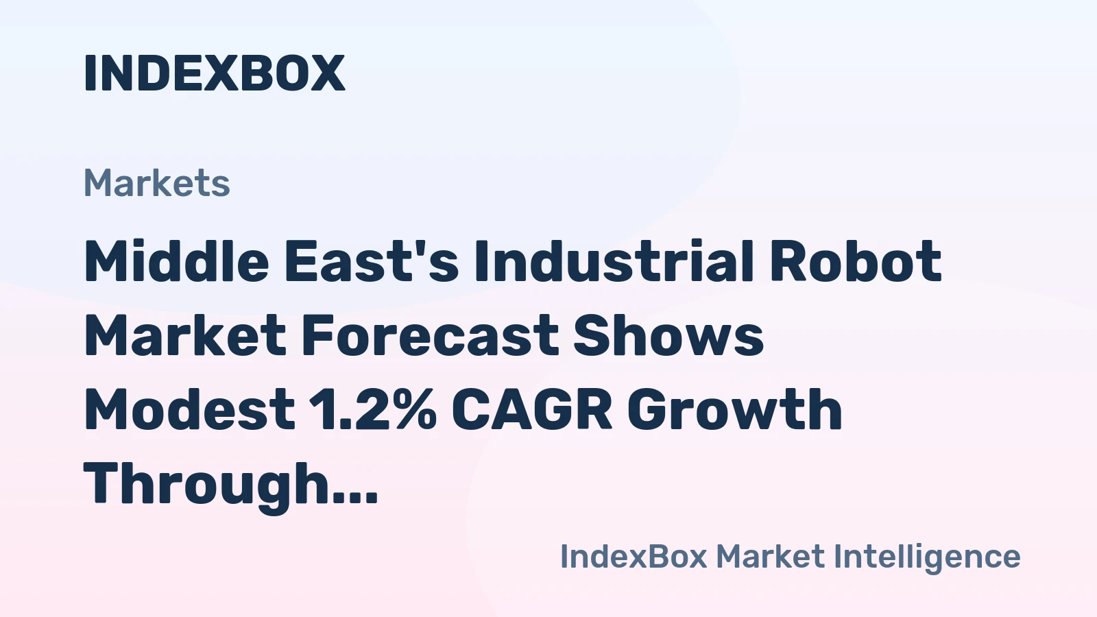 Middle East's Industrial Robot Market Forecast Shows Modest 1.2% CAGR Growth Through 2035