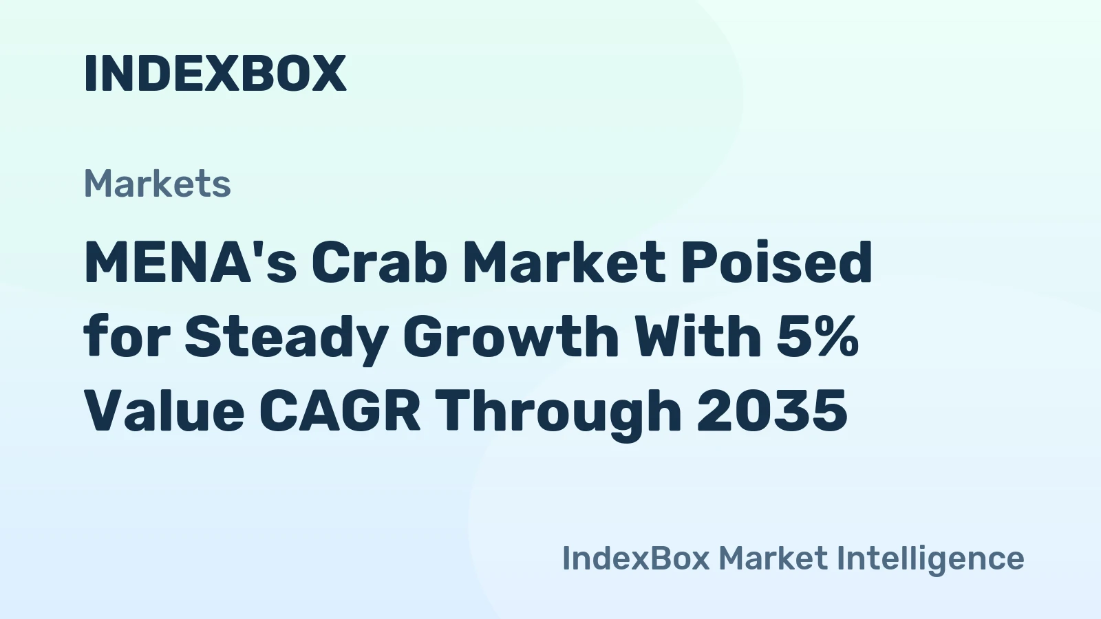 MENA's Crab Market Poised for Steady Growth With 5% Value CAGR Through 2035