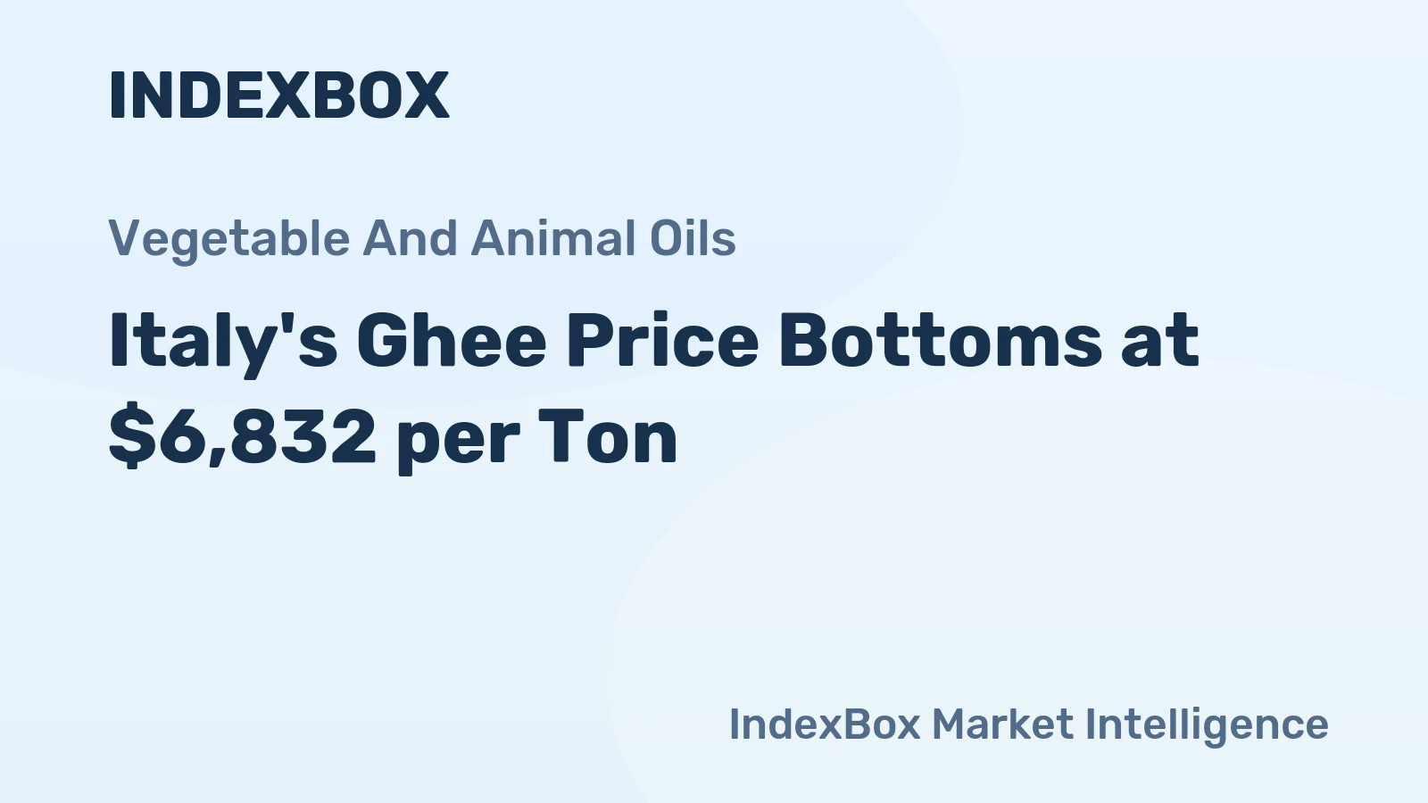 Italy's Ghee Price Bottoms at $6,832 per Ton