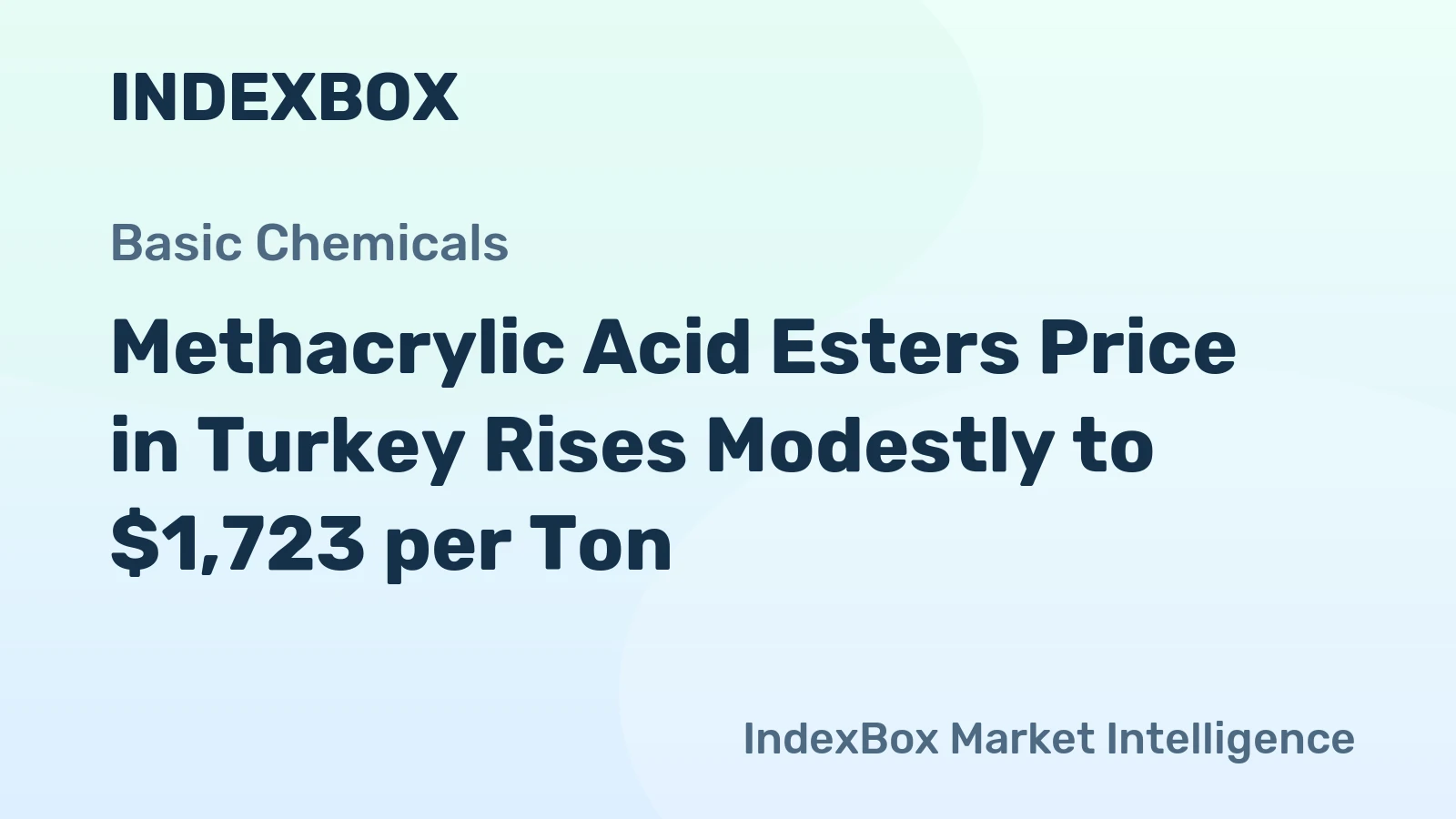Methacrylic Acid Esters Price in Turkey Rises Modestly to $1,723 per Ton