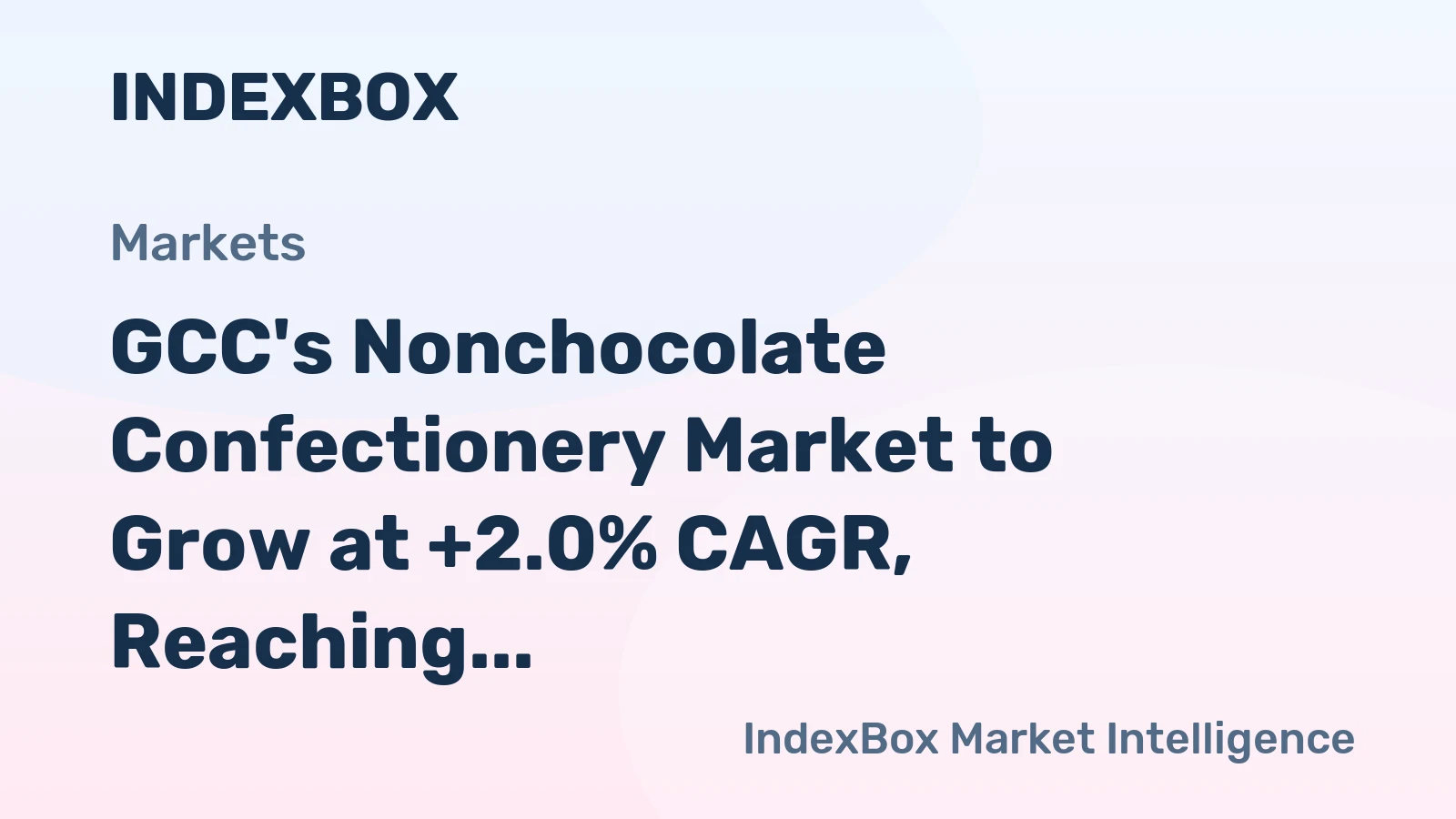 GCC's Nonchocolate Confectionery Market to Grow at +2.0% CAGR, Reaching $1.2B by 2035