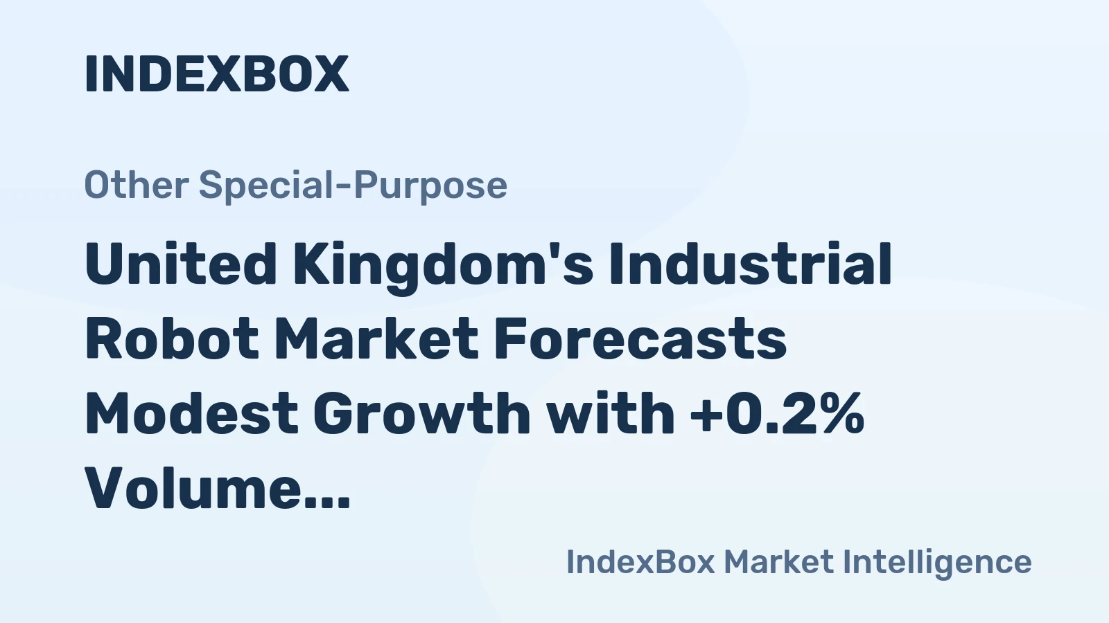 United Kingdom's Industrial Robot Market Forecasts Modest Growth with +0.2% Volume CAGR Through 2035