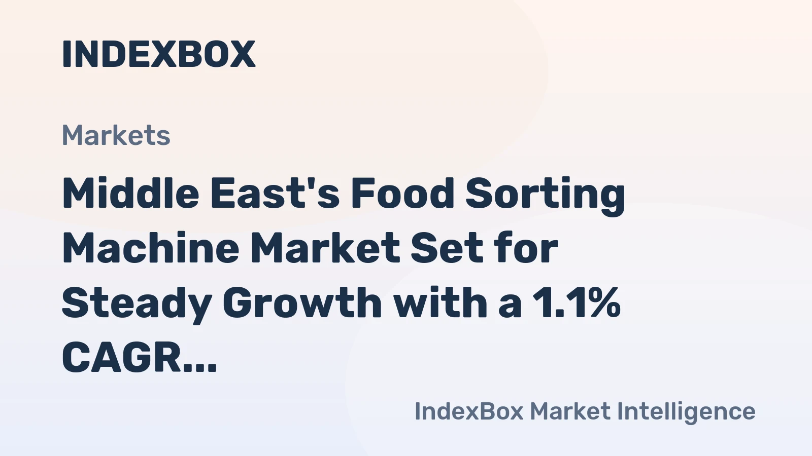 Middle East's Food Sorting Machine Market Set for Steady Growth with a 1.1% CAGR Through 2035