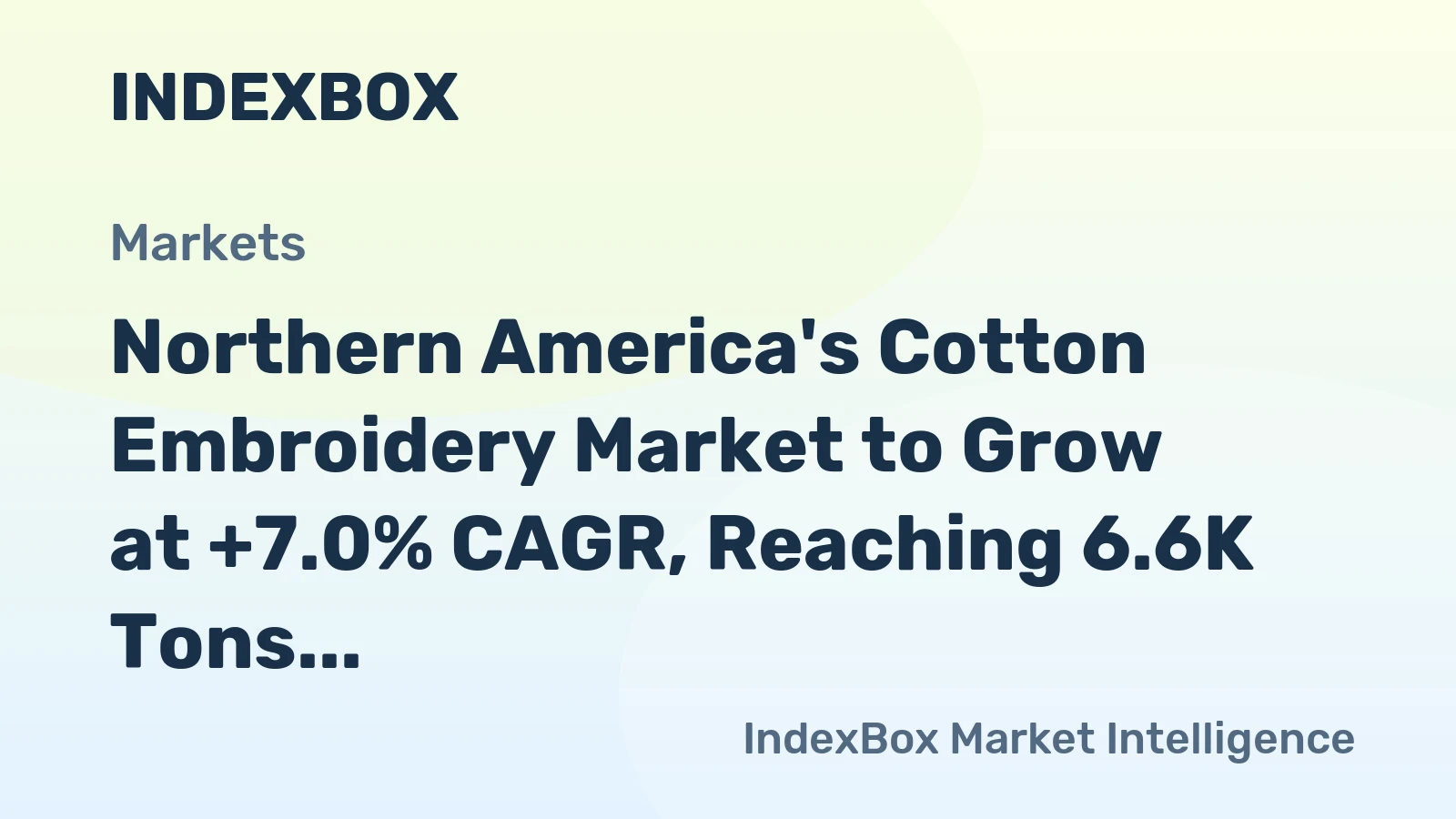 Northern America's Cotton Embroidery Market to Grow at +7.0% CAGR, Reaching 6.6K Tons by 2035
