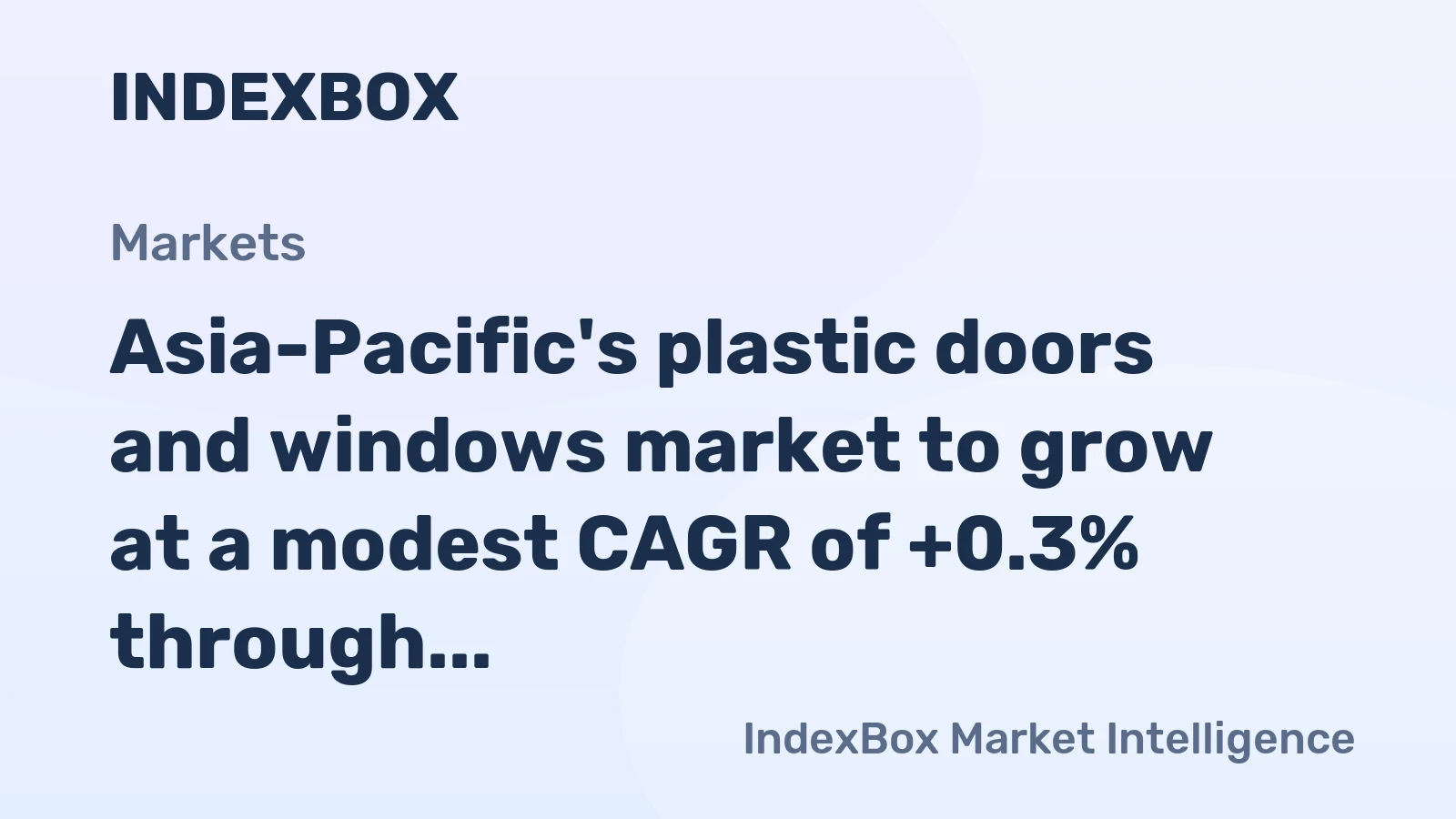 Asia-Pacific's plastic doors and windows market to grow at a modest CAGR of +0.3% through 2035, driven by sustained demand across the region.