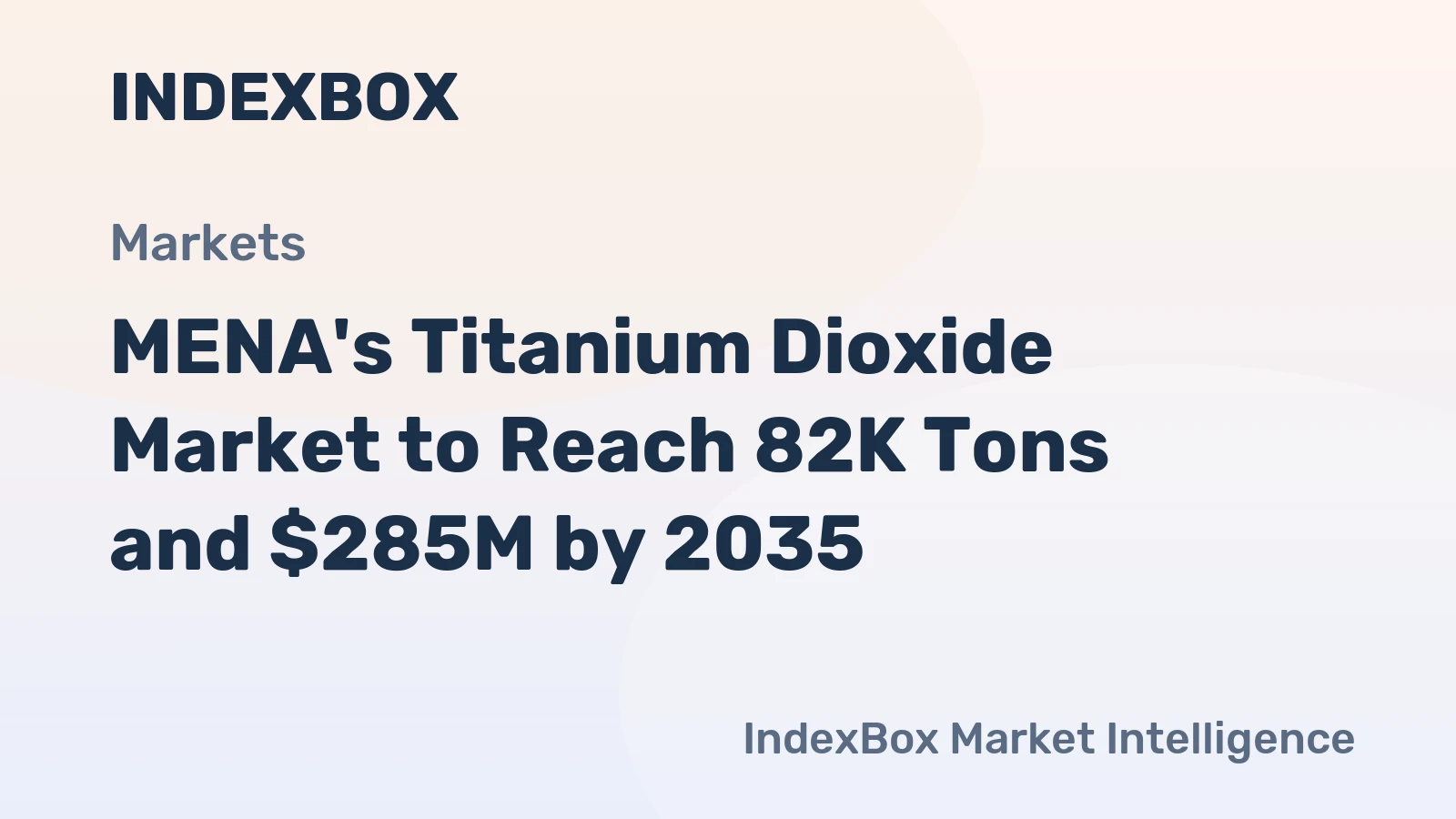 MENA's Titanium Dioxide Market to Reach 82K Tons and $285M by 2035