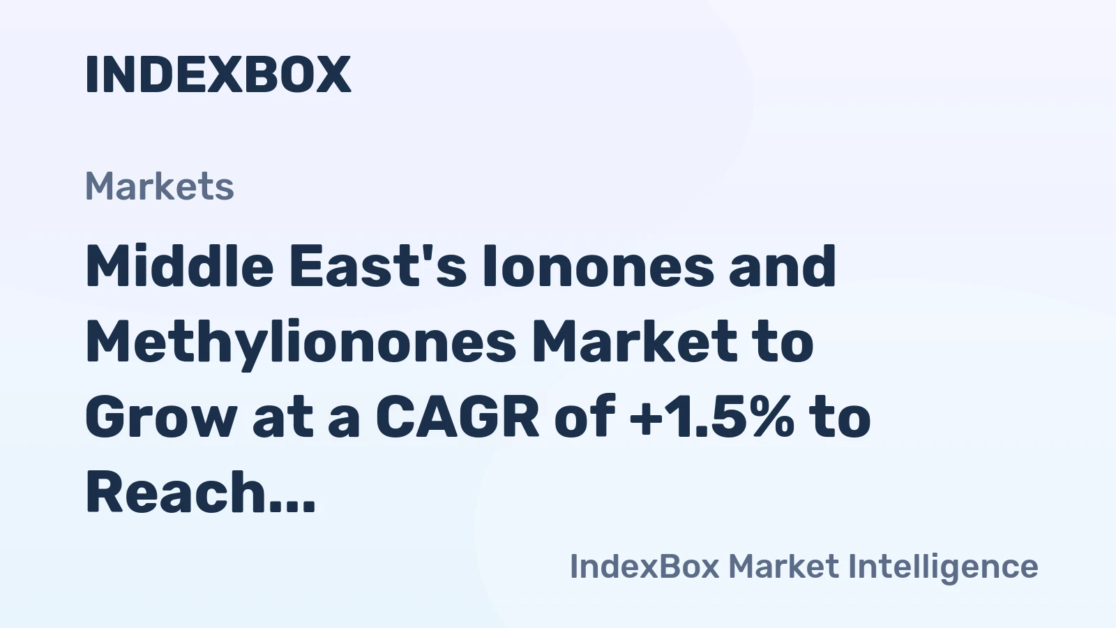 Middle East's Ionones and Methylionones Market to Grow at a CAGR of +1.5% to Reach $6.4M by 2035