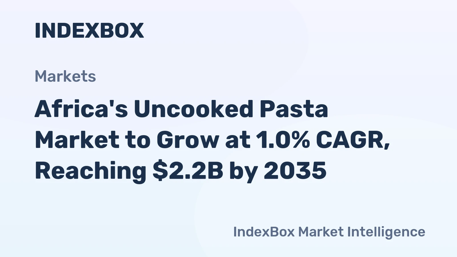 Africa's Uncooked Pasta Market to Grow at 1.0% CAGR, Reaching $2.2B by 2035