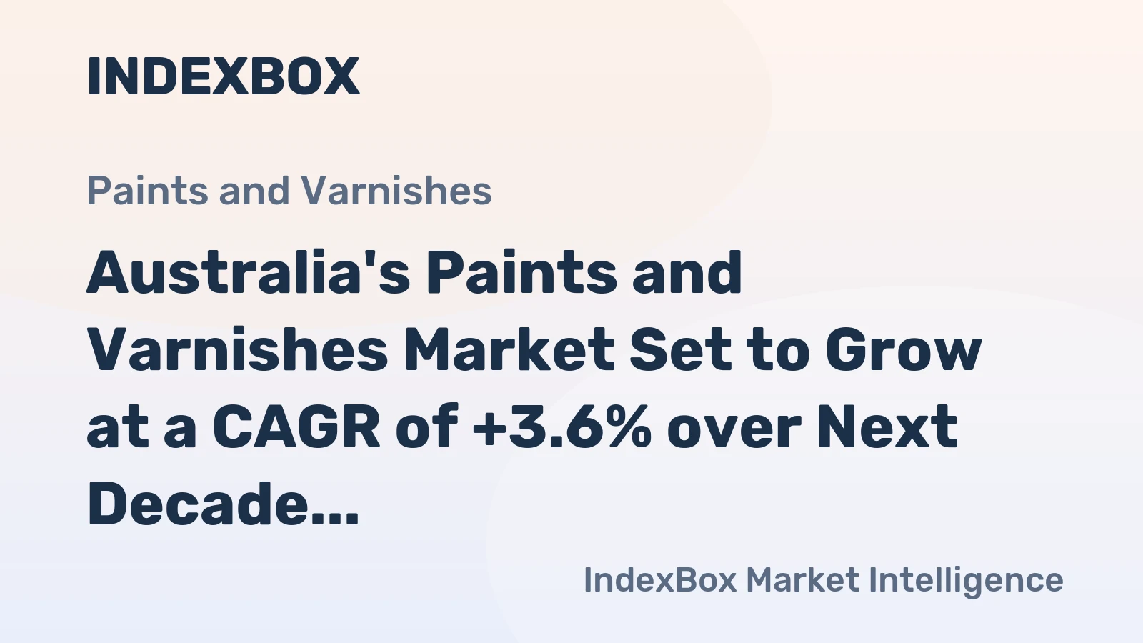 Australia's Paints and Varnishes Market Set to Grow at a CAGR of +3.6% over Next Decade
