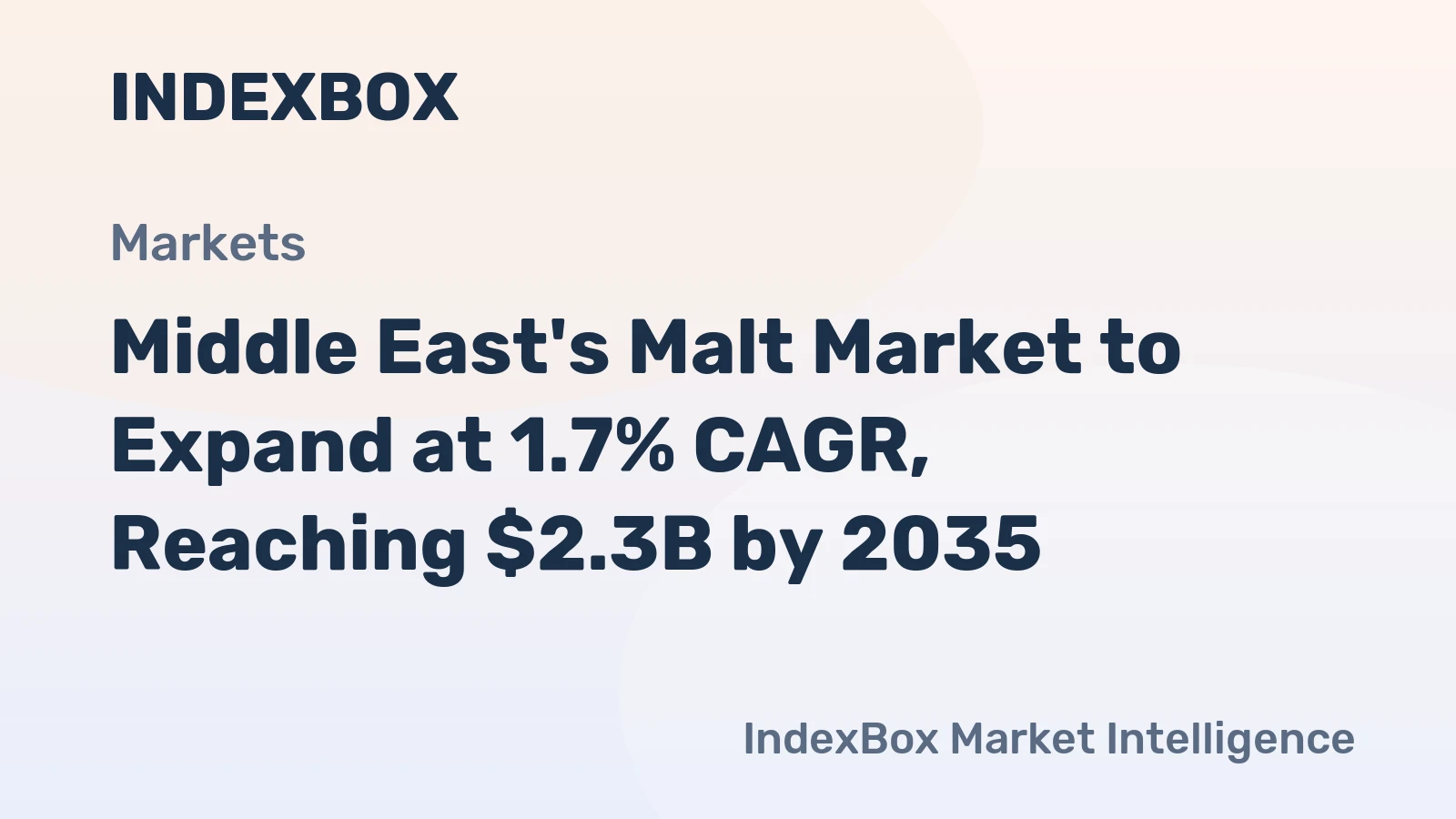 Middle East's Malt Market to Expand at 1.7% CAGR, Reaching $2.3B by 2035