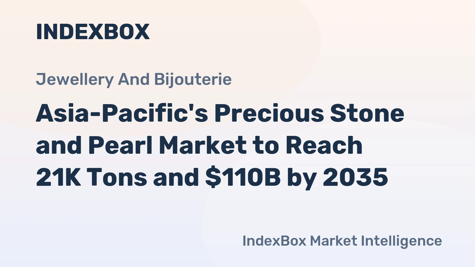 Asia-Pacific's Precious Stone and Pearl Market to Reach 21K Tons and $110B by 2035