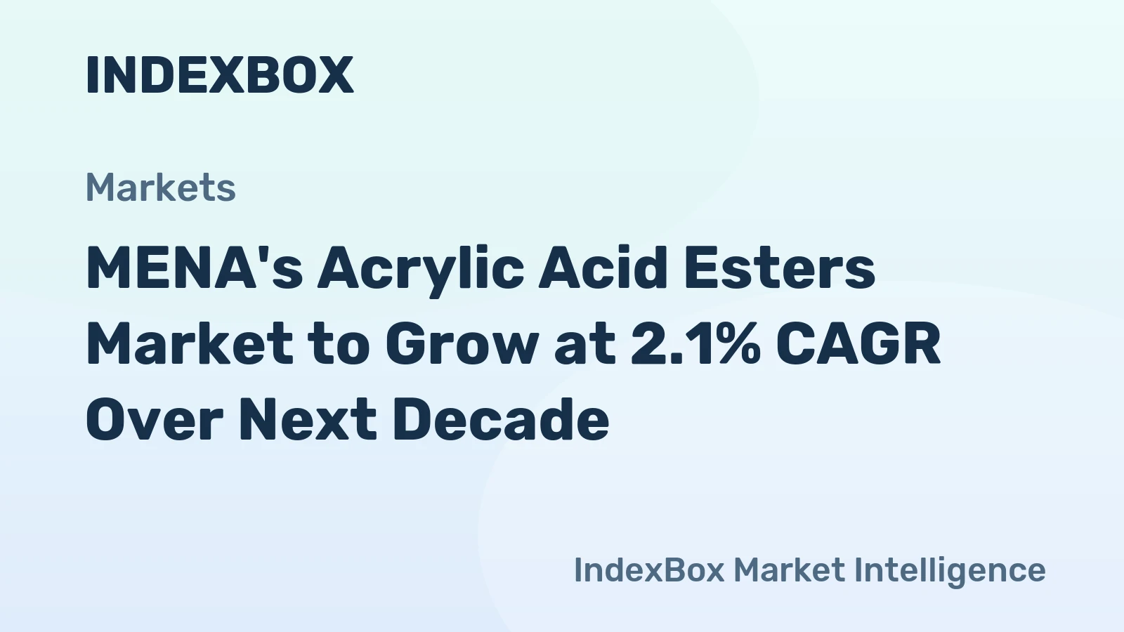 MENA's Acrylic Acid Esters Market to Grow at 2.1% CAGR Over Next Decade