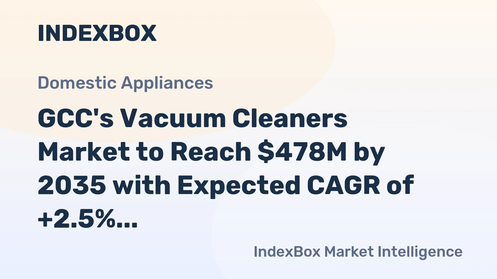 GCC's Vacuum Cleaners Market to Reach $478M by 2035 with Expected CAGR of +2.5% in Value