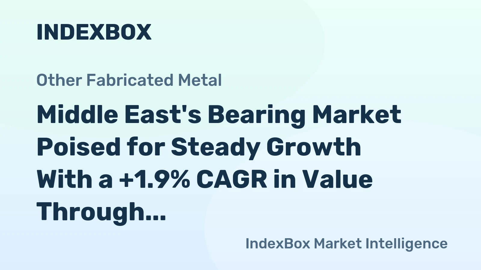 Middle East's Bearing Market Poised for Steady Growth With a +1.9% CAGR in Value Through 2035