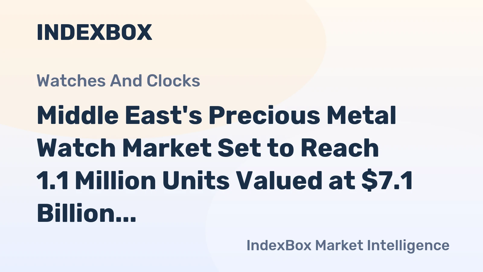 Middle East's Precious Metal Watch Market Set to Reach 1.1 Million Units Valued at $7.1 Billion