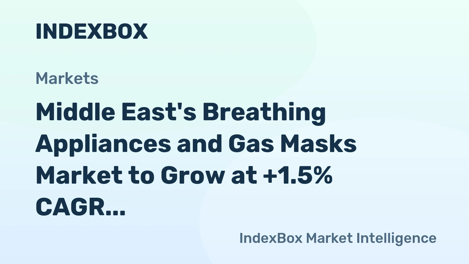 Middle East's Breathing Appliances and Gas Masks Market to Grow at +1.5% CAGR, Reaching 39M Units by 2035