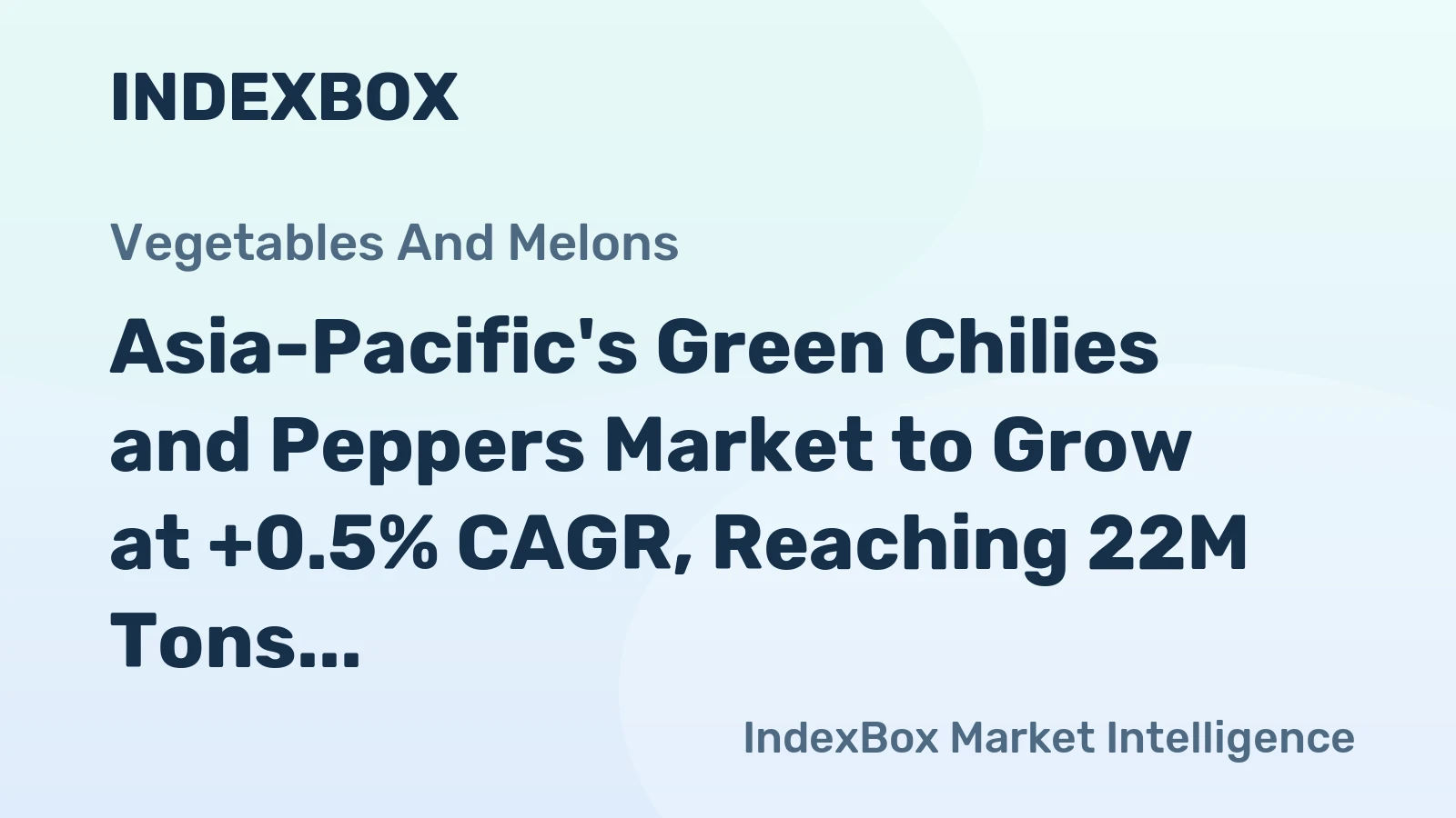 Asia-Pacific's Green Chilies and Peppers Market to Grow at +0.5% CAGR, Reaching 22M Tons by 2035