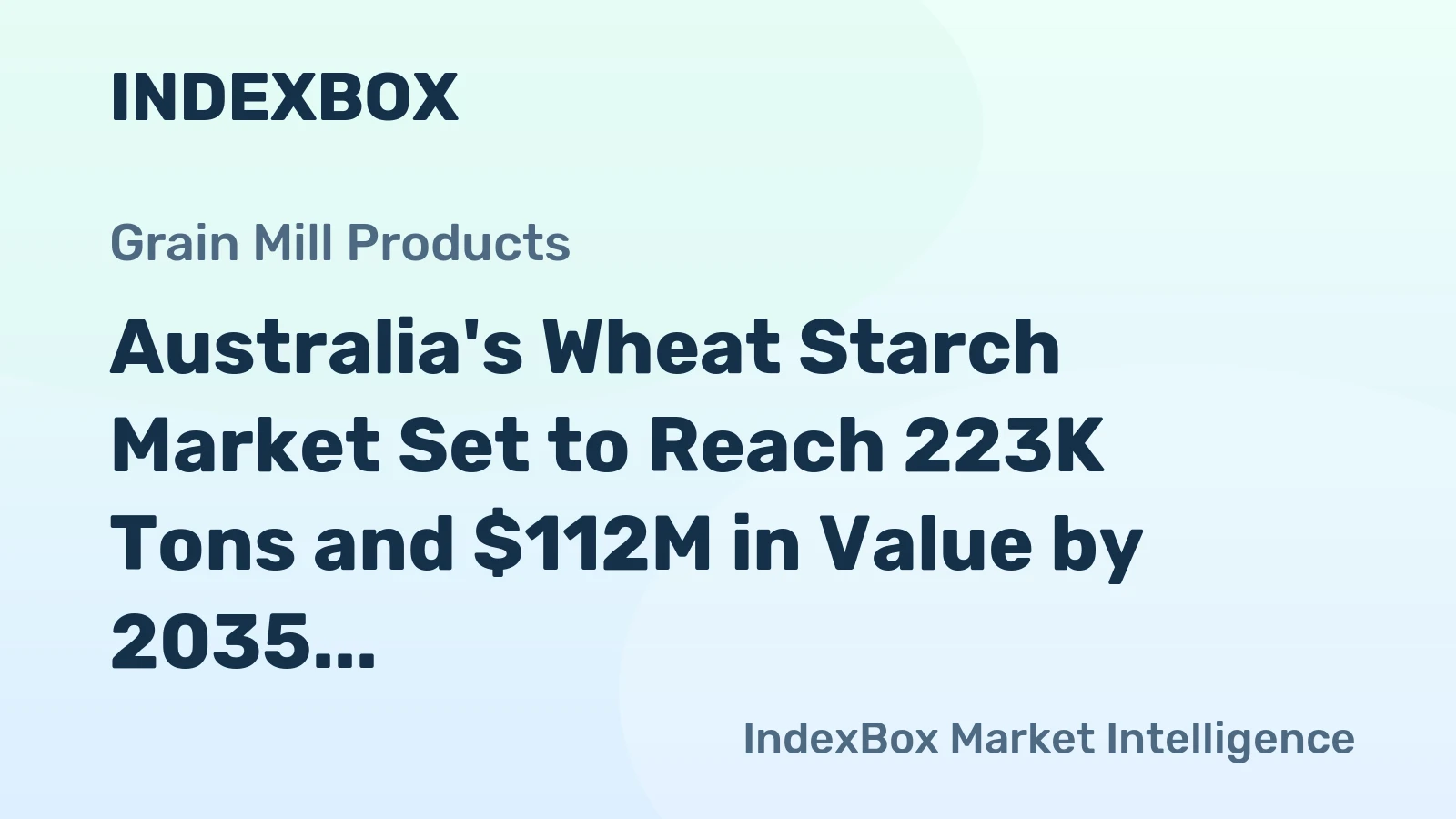 Australia's Wheat Starch Market Set to Reach 223K Tons and $112M in Value by 2035