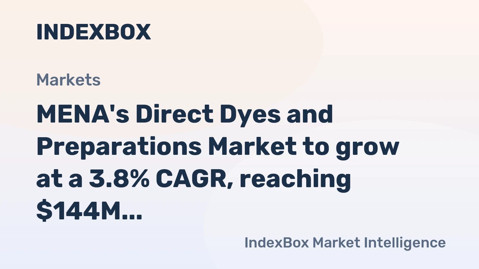 MENA's Direct Dyes and Preparations Market to grow at a 3.8% CAGR, reaching $144M by 2035, driven by rising demand.