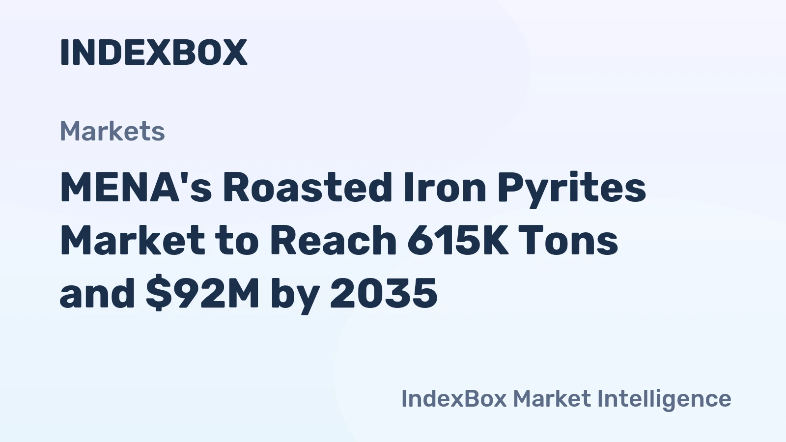 MENA's Roasted Iron Pyrites Market to Reach 615K Tons and $92M by 2035