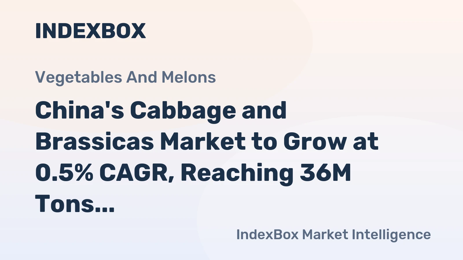 China's Cabbage and Brassicas Market to Grow at 0.5% CAGR, Reaching 36M Tons by 2035