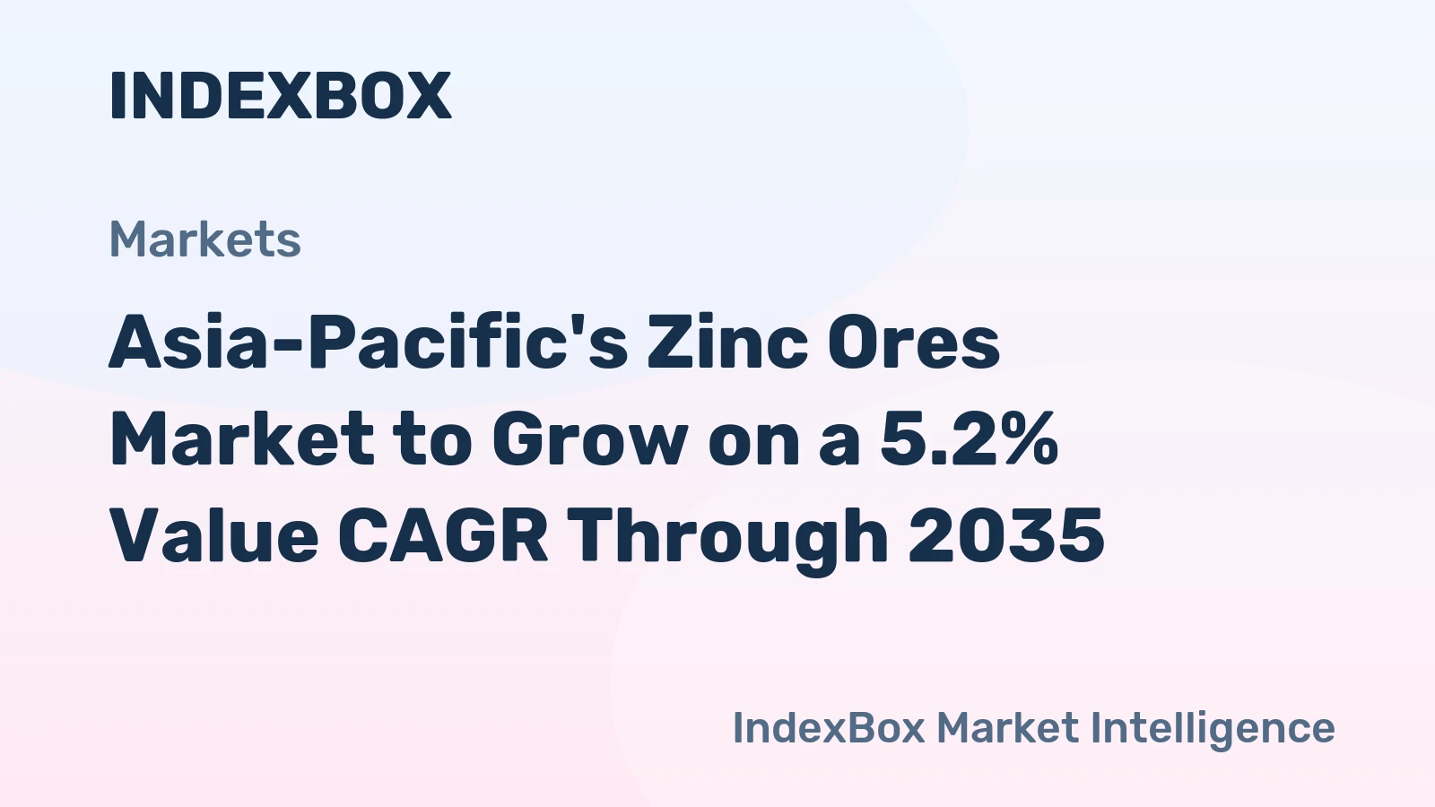 Asia-Pacific's Zinc Ores Market to Grow on a 5.2% Value CAGR Through 2035