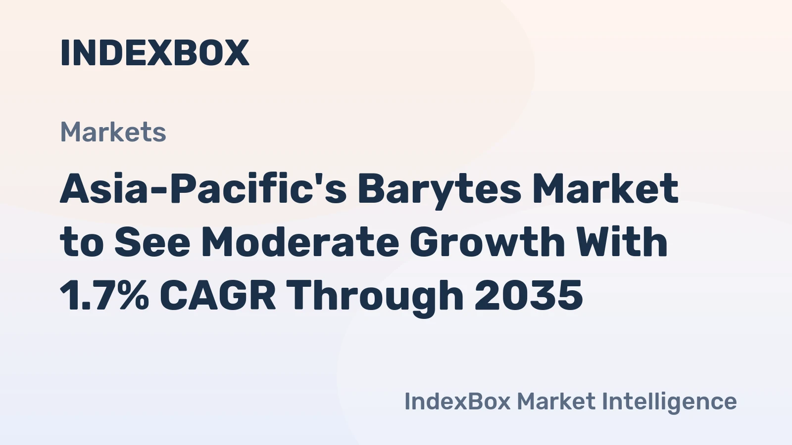Asia-Pacific's Barytes Market to See Moderate Growth With 1.7% CAGR Through 2035