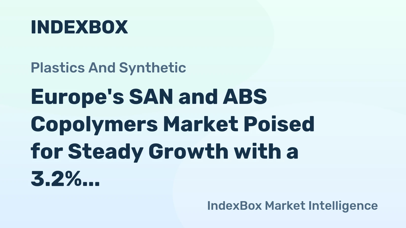 Europe's SAN and ABS Copolymers Market Poised for Steady Growth with a 3.2% CAGR in Value