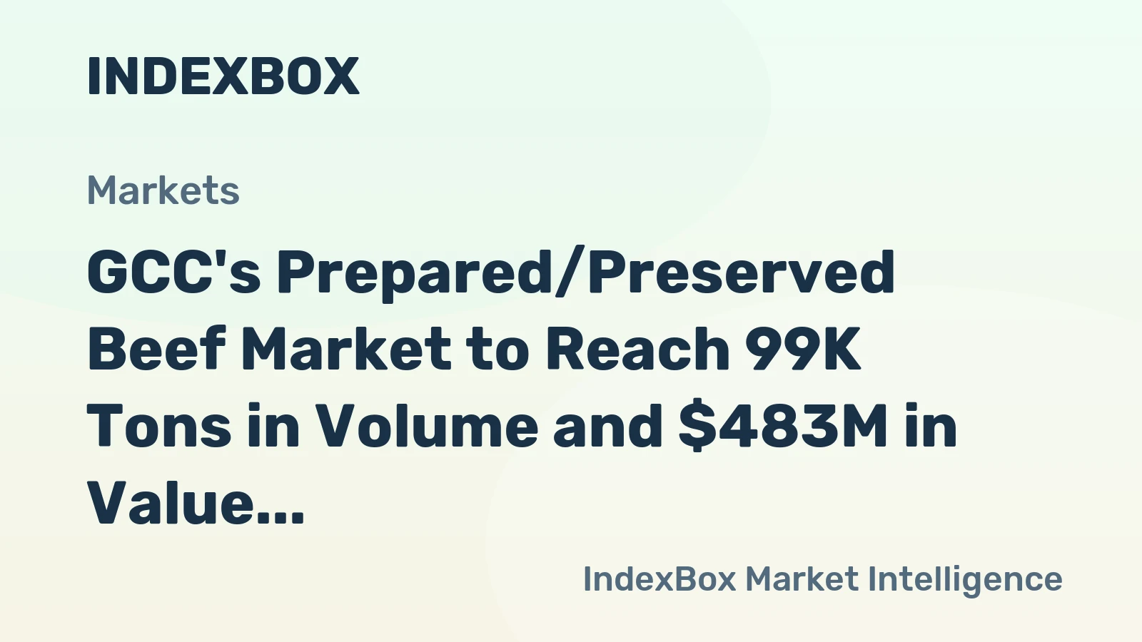 GCC's Prepared/Preserved Beef Market to Reach 99K Tons in Volume and $483M in Value by 2035