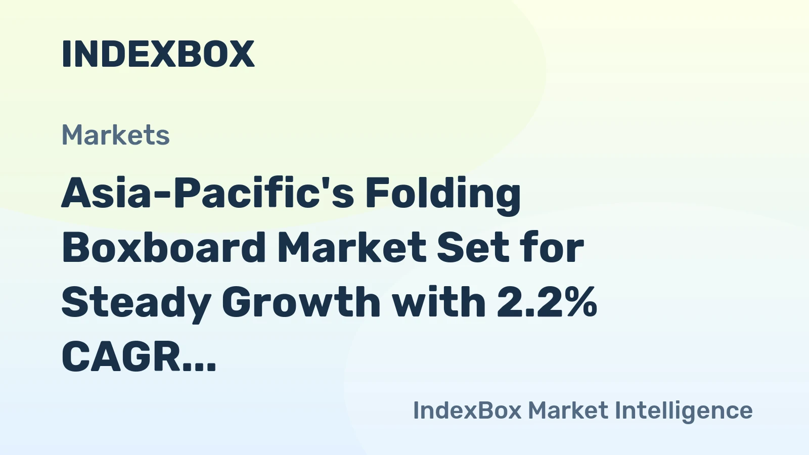 Asia-Pacific's Folding Boxboard Market Set for Steady Growth with 2.2% CAGR in Value Through 2035