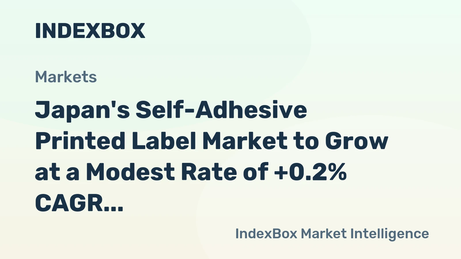 Japan's Self-Adhesive Printed Label Market to Grow at a Modest Rate of +0.2% CAGR Over Next Decade
