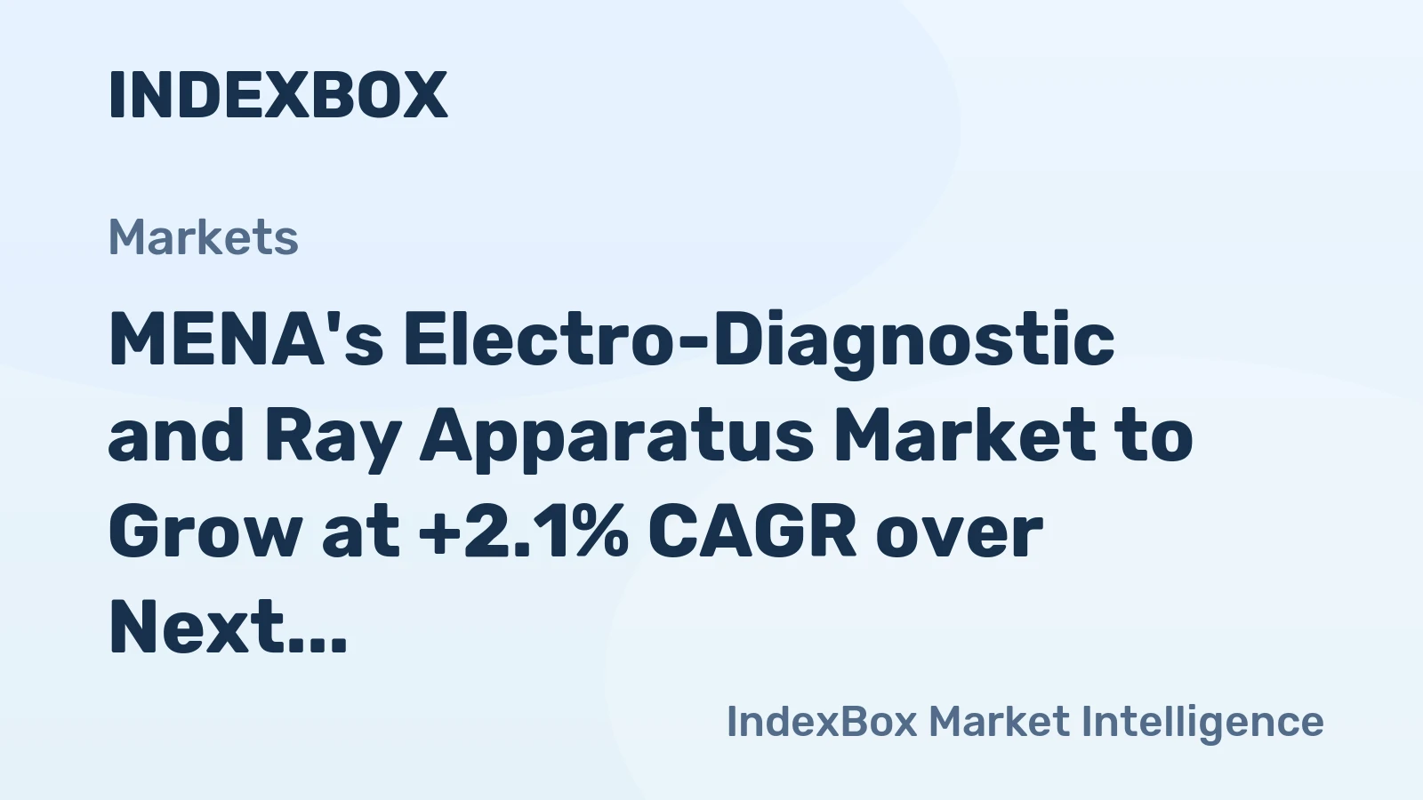MENA's Electro-Diagnostic and Ray Apparatus Market to Grow at +2.1% CAGR over Next Decade