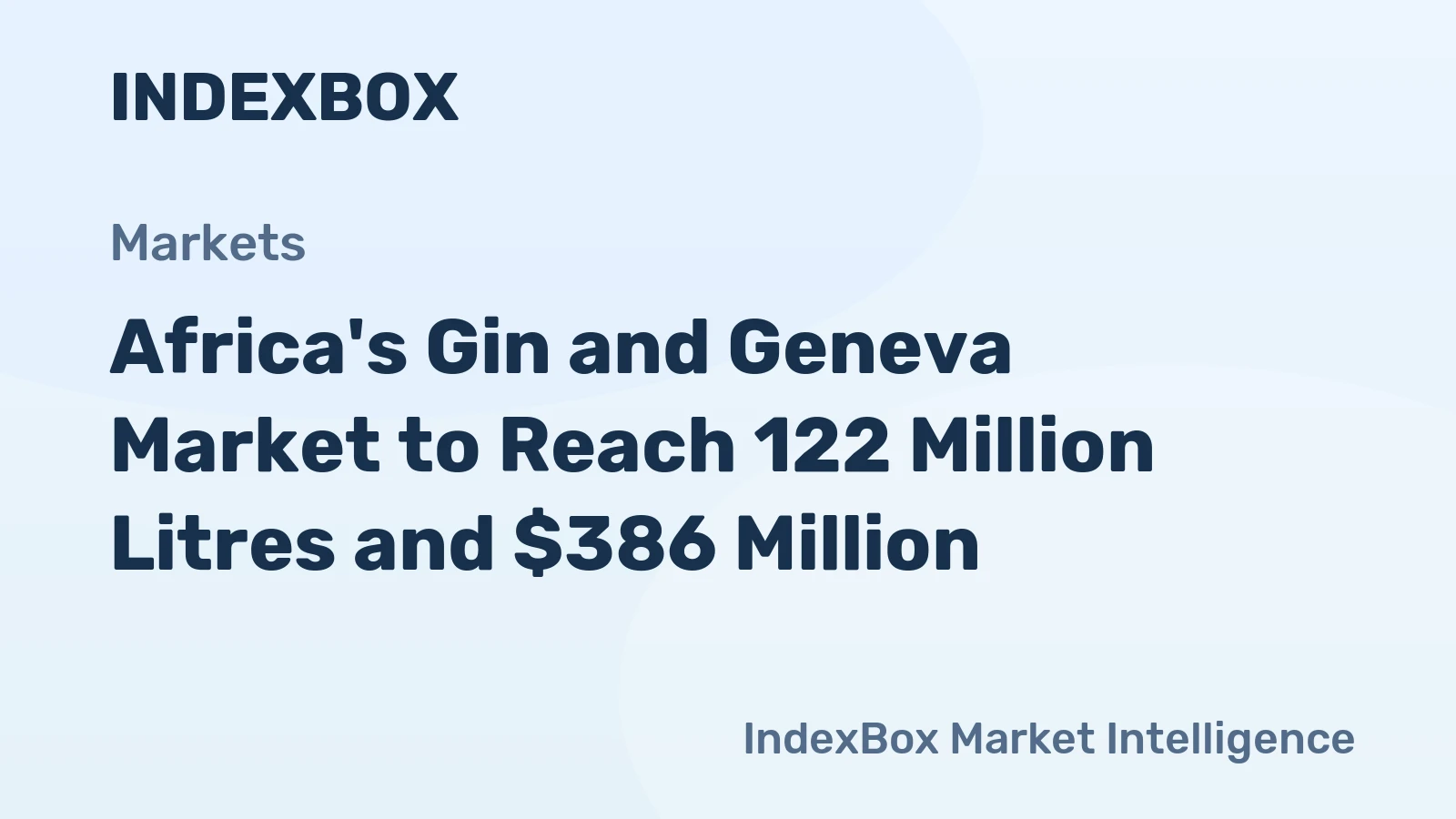 Africa's Gin and Geneva Market to Reach 122 Million Litres and $386 Million