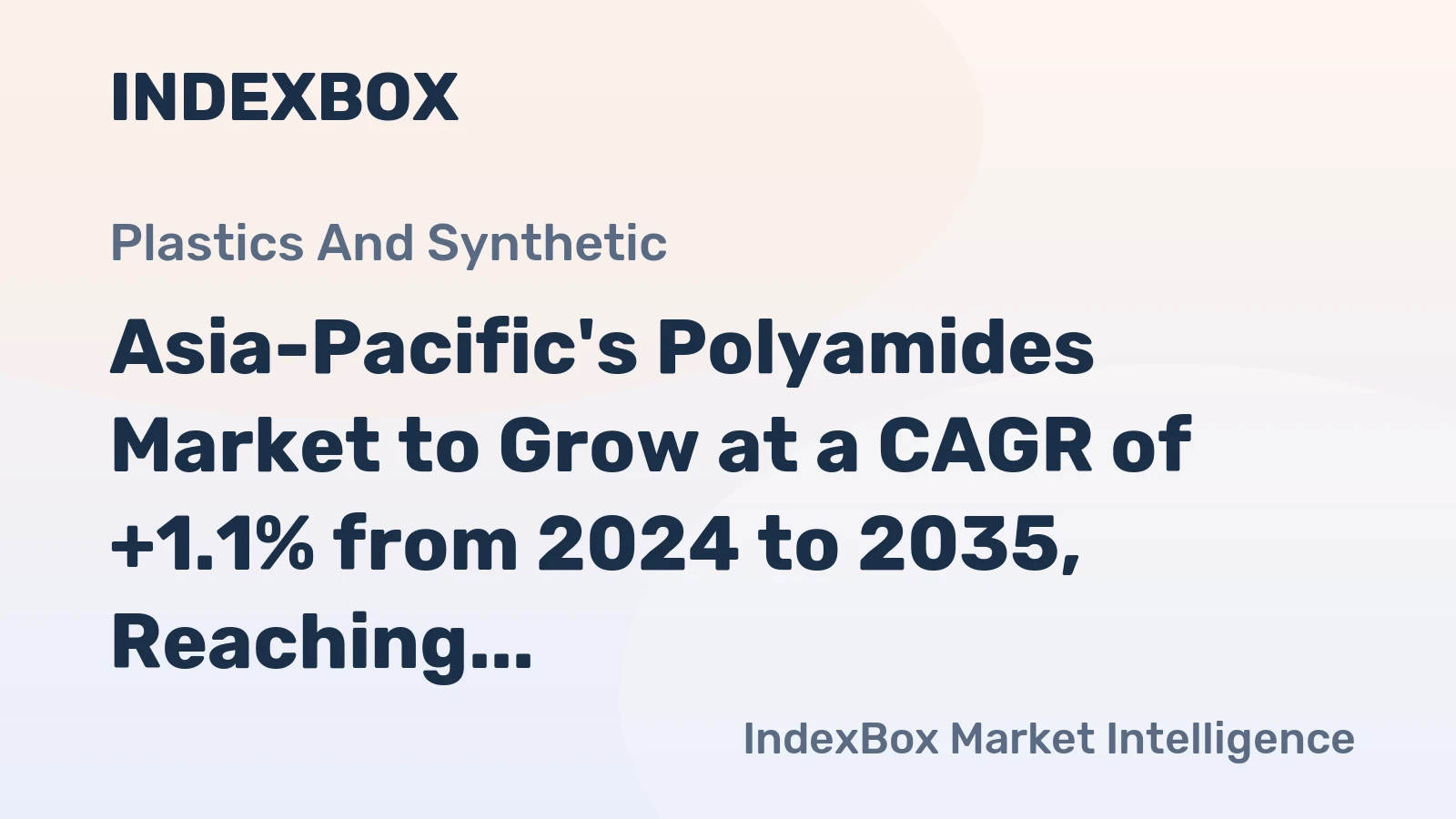 Asia-Pacific's Polyamides Market to Grow at a CAGR of +1.1% from 2024 to 2035, Reaching $23.1B by the End of 2035