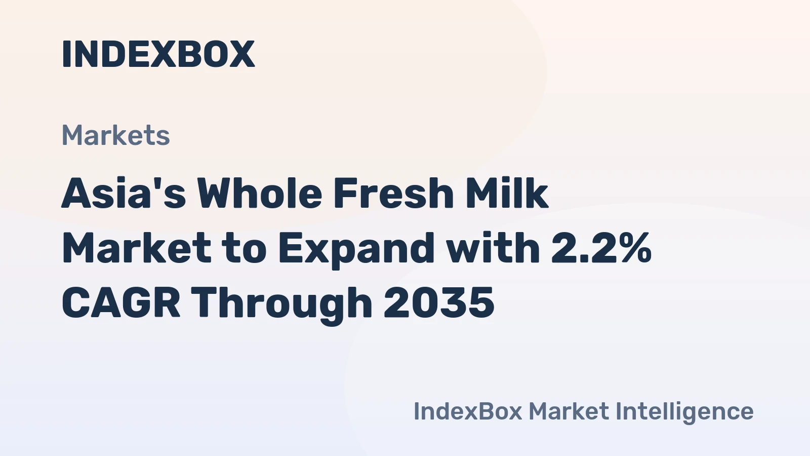 Asia's Whole Fresh Milk Market to Expand with 2.2% CAGR Through 2035