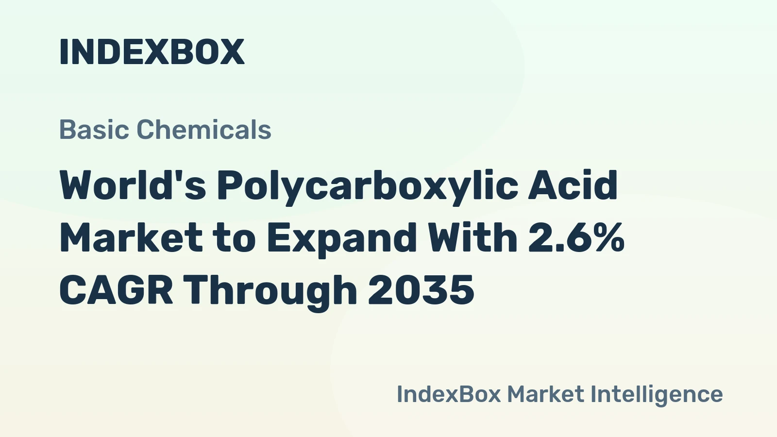 World's Polycarboxylic Acid Market to Expand With 2.6% CAGR Through 2035
