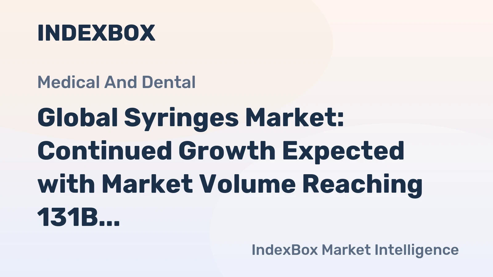 Global Syringes Market: Continued Growth Expected with Market Volume Reaching 131B Units and Market Value Reaching $149,920.3B by 2035