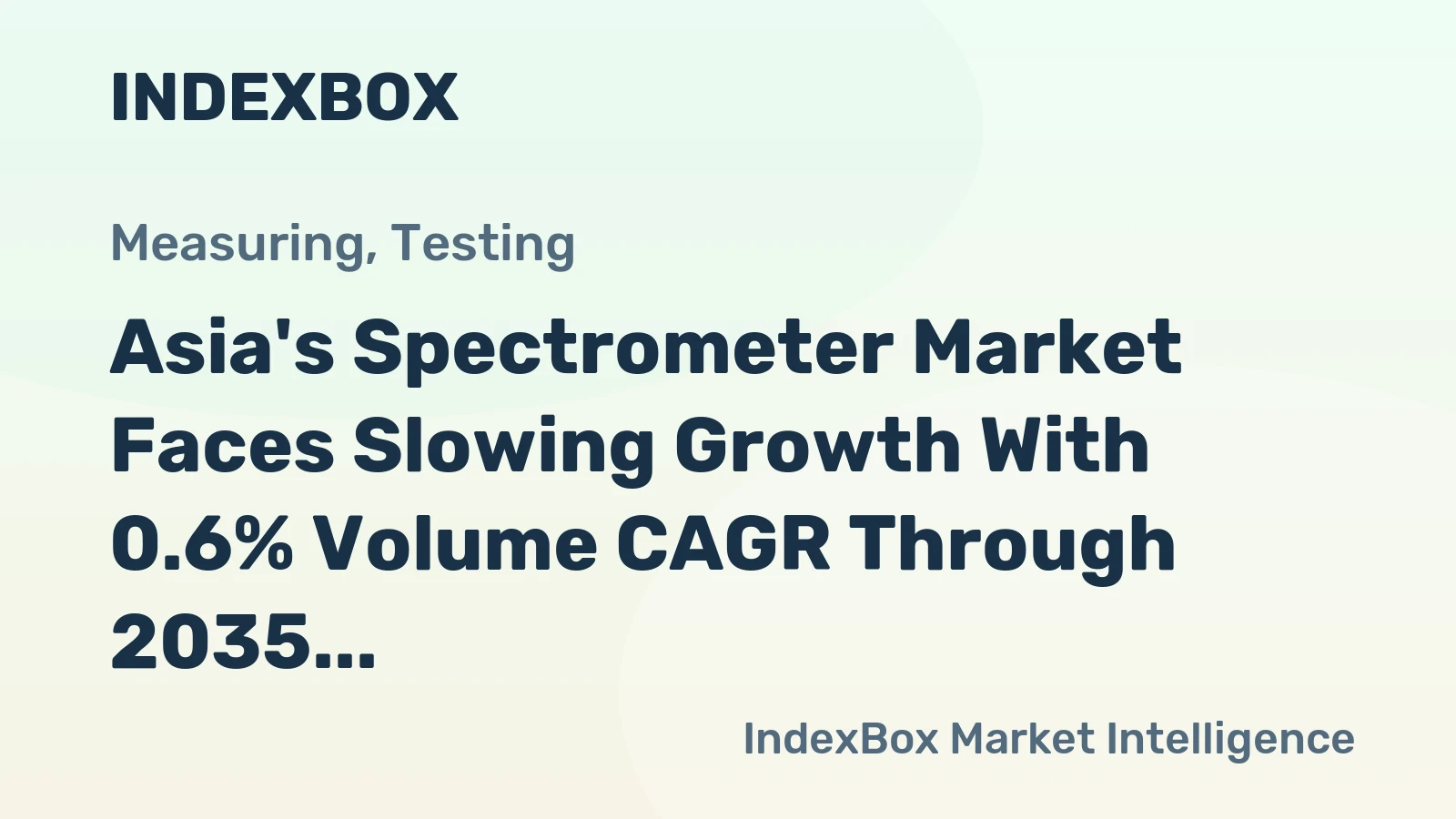Asia's Spectrometer Market Faces Slowing Growth With 0.6% Volume CAGR Through 2035
