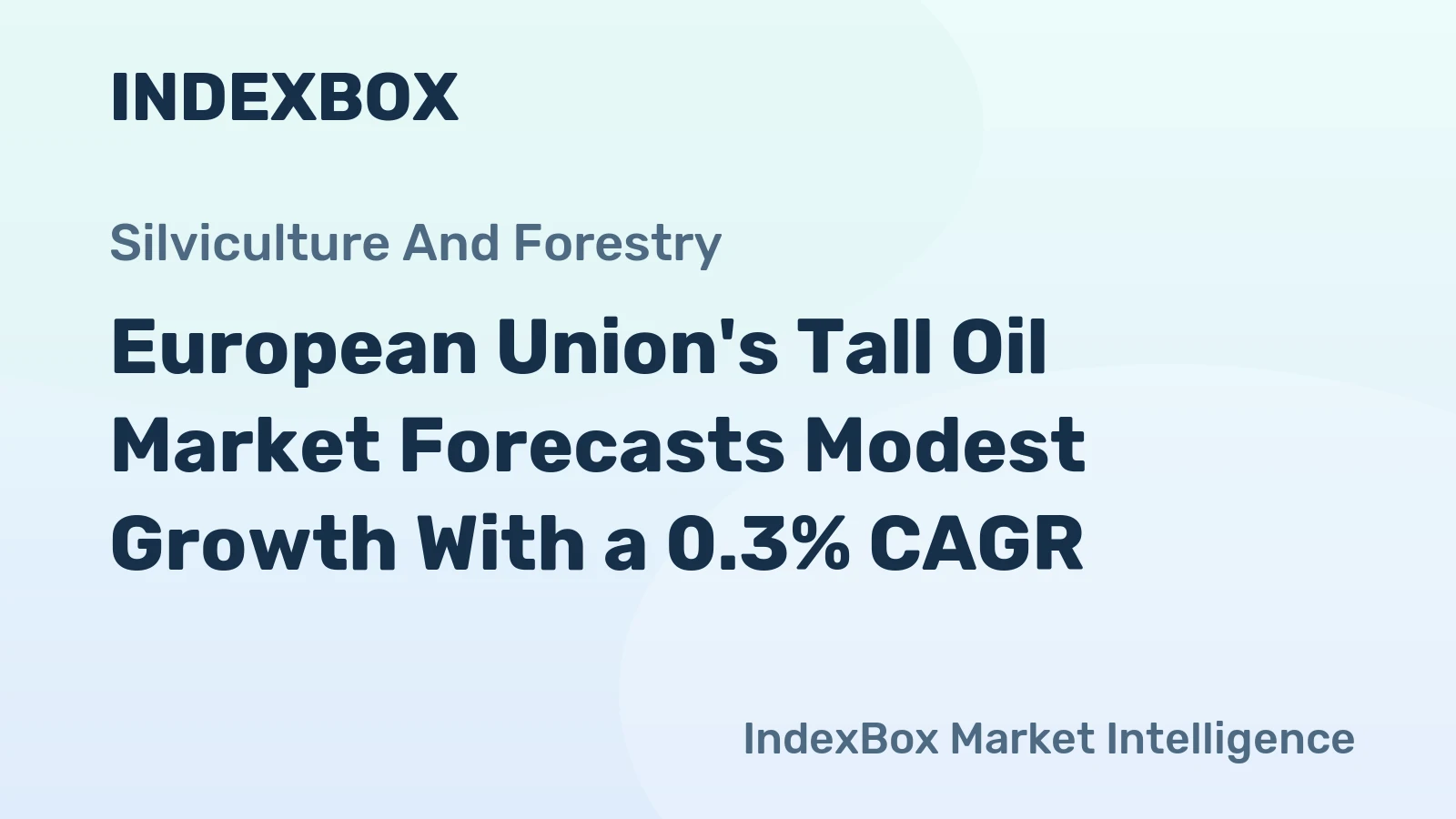 European Union's Tall Oil Market Forecasts Modest Growth With a 0.3% CAGR