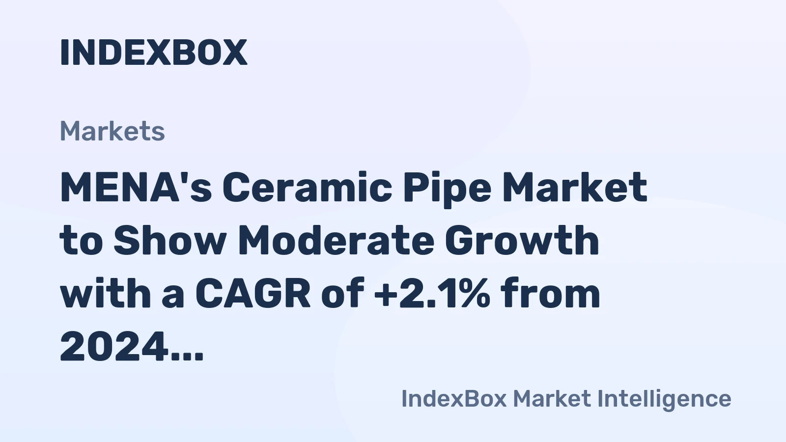 MENA's Ceramic Pipe Market to Show Moderate Growth with a CAGR of +2.1% from 2024 to 2035