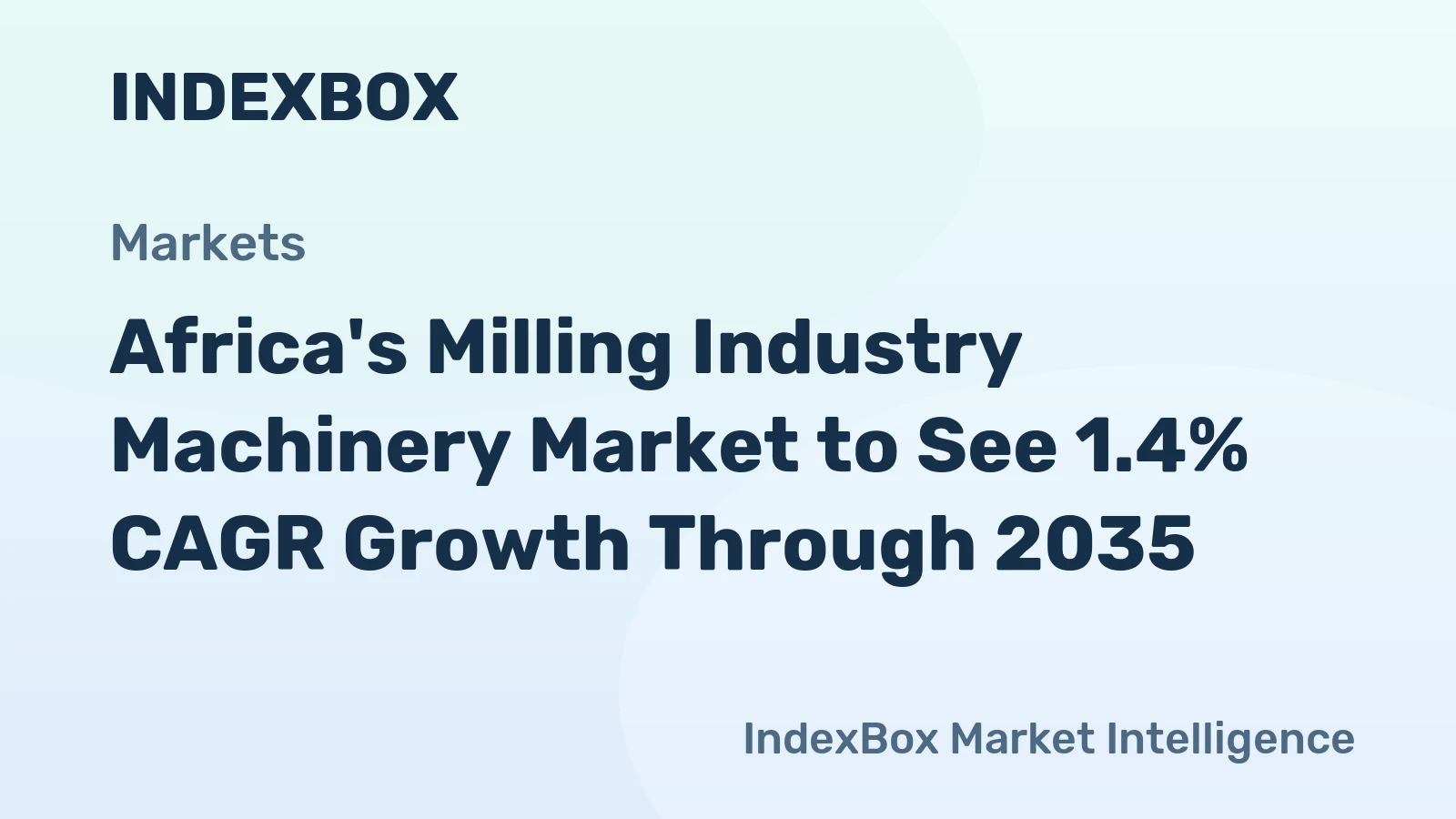 Africa's Milling Industry Machinery Market to See 1.4% CAGR Growth Through 2035