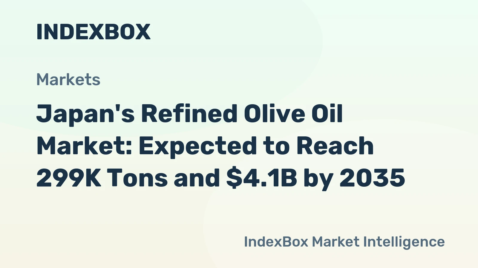 Japan's Refined Olive Oil Market: Expected to Reach 299K Tons and $4.1B by 2035