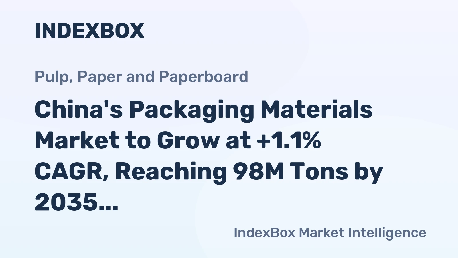 China's Packaging Materials Market to Grow at +1.1% CAGR, Reaching 98M Tons by 2035